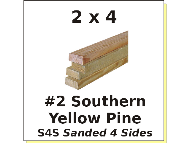 Cox Hardware and Lumber - 2 x 4 #2 Southern Yellow Pine S4S (Lengths)