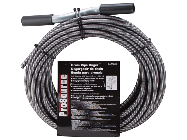 Cox Hardware and Lumber - Prosource Drain Pipe Auger, 3/8 In x 50 Ft