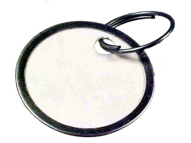 Cox Hardware and Lumber - Round Metal Rim Tag With Aluminum Ring, 1-1/4 In