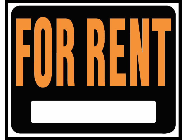 Cox Hardware and Lumber - 15 In x 19 In Plastic Orange/Black Sign: For Rent