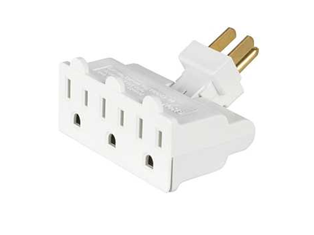 Cox Hardware and Lumber - Swivel Grounded 3 Outlet Adapter, White