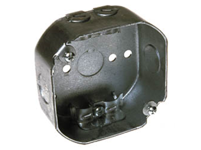 Cox Hardware and Lumber - Octagon Electrical Box With Romex Clamps, 4 In