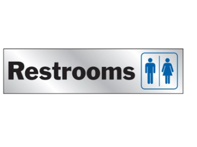 Cox Hardware and Lumber - Vinyl "Restroom" Sign, 2 In x 8 In
